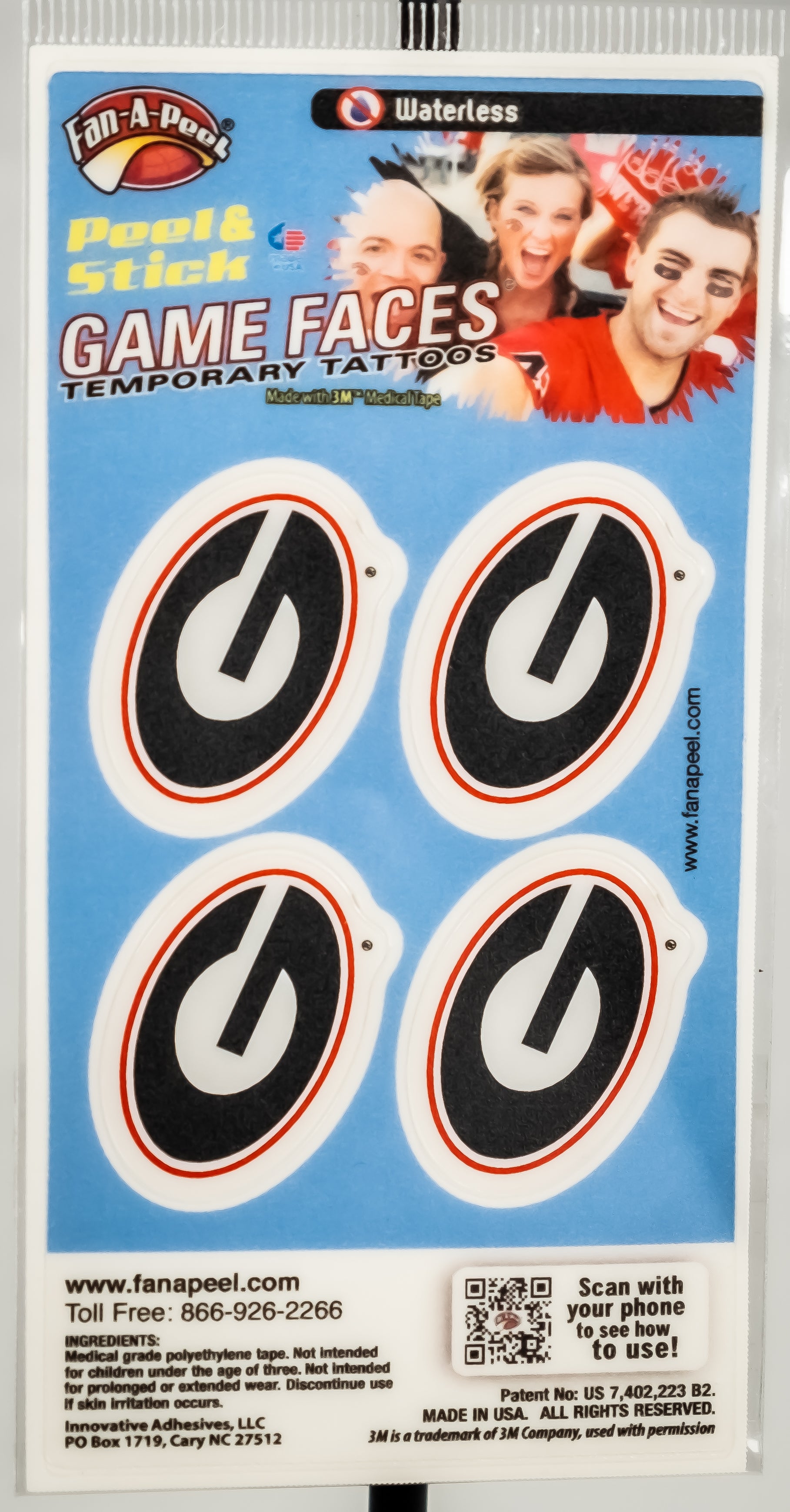 UGA Super G Waterless Face Tattoos – Universities Forever